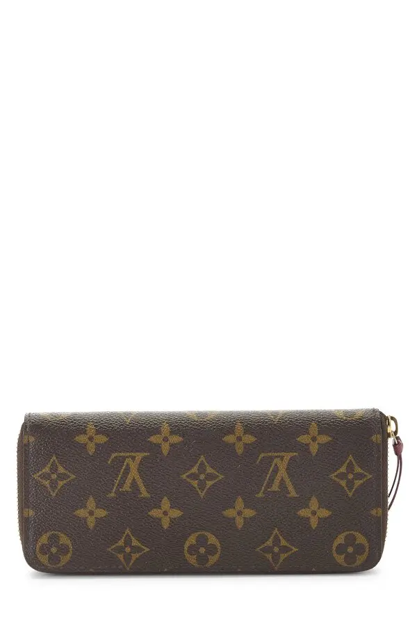 LOUIS VUITTON Burgundy Monogram Canvas Clemence Wallet