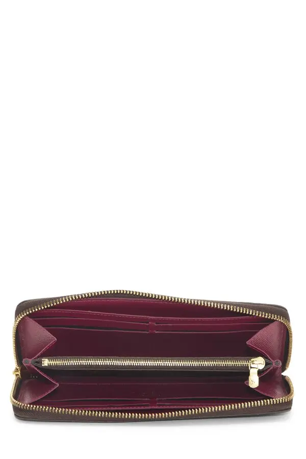 LOUIS VUITTON Burgundy Monogram Canvas Clemence Wallet
