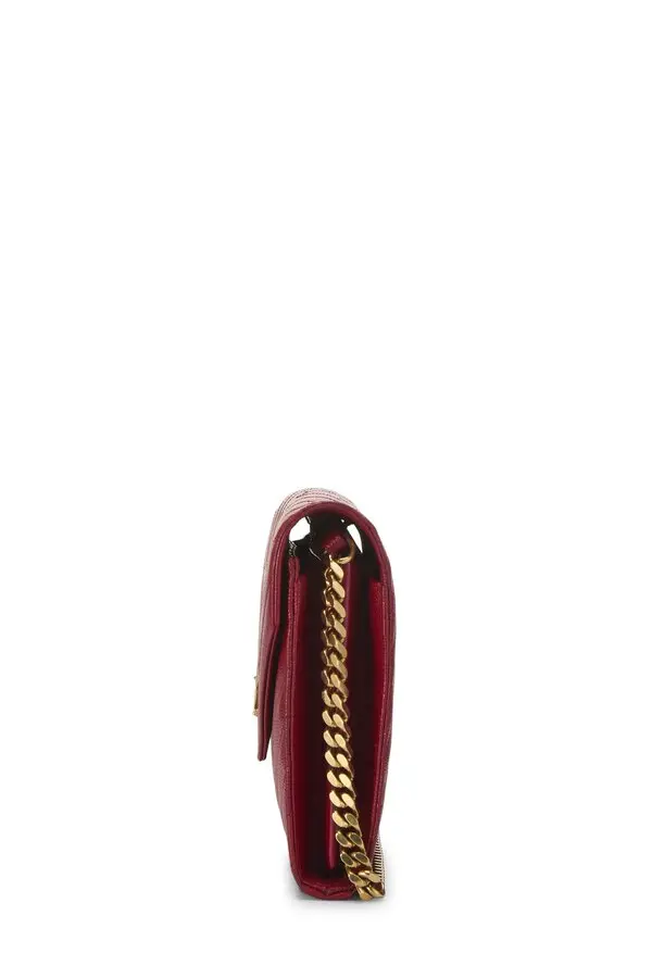 Saint Laurent Grainy Monogram Wallet On Chain