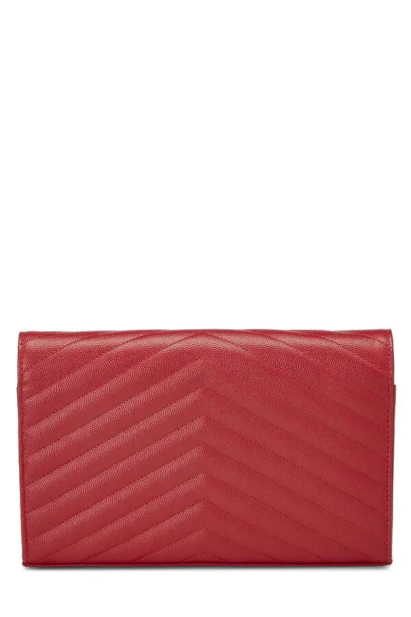 Saint Laurent Grainy Monogram Wallet On Chain
