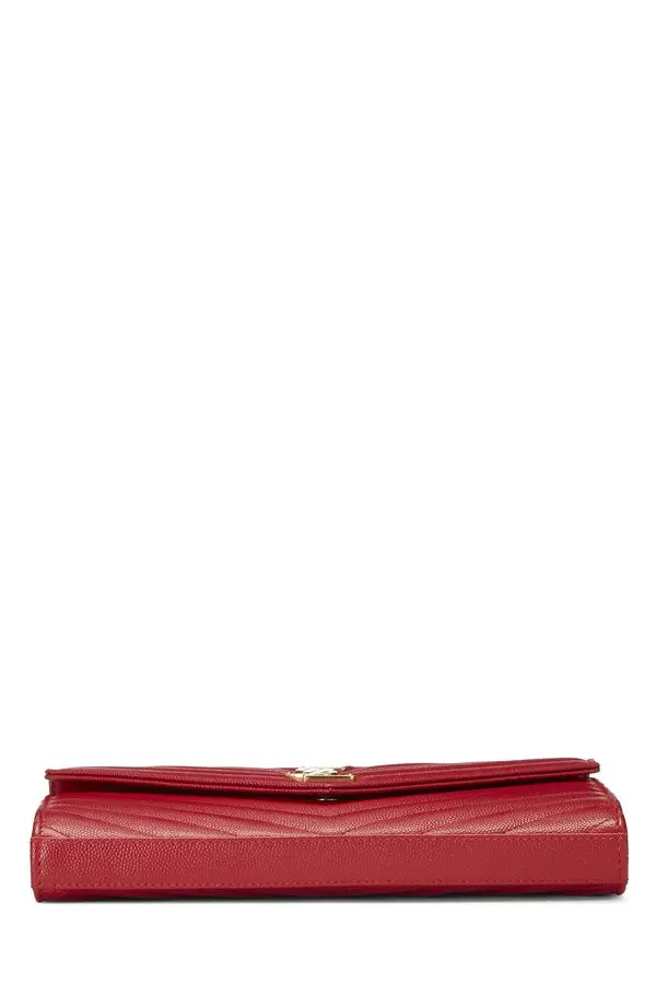 Saint Laurent Grainy Monogram Wallet On Chain
