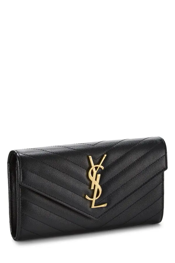 Saint Laurent Grained Calfskin Envelope Wallet