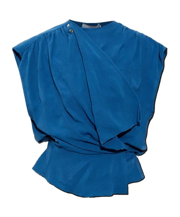 IRO PARIS Pleated Top - Blue