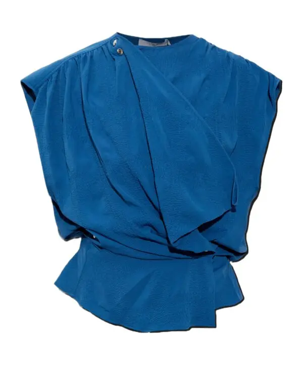 IRO PARIS Pleated Round Neck Top