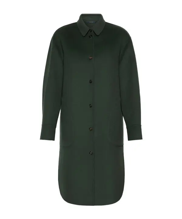 Max Mara Virgin Wool Button-down Coat - Dark Green