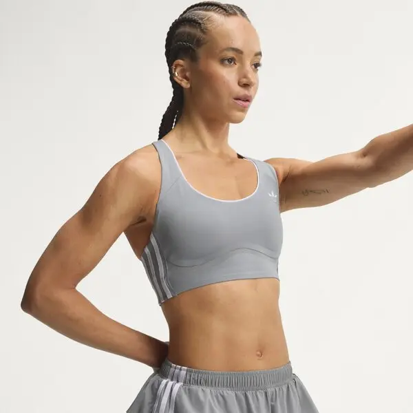 Adidas Originals Sport Medium Support Bra Grey - Grey Three