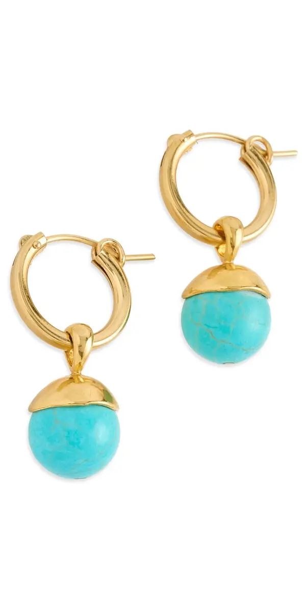 Chan Luu Bell Hoop Earrings - Turquoise