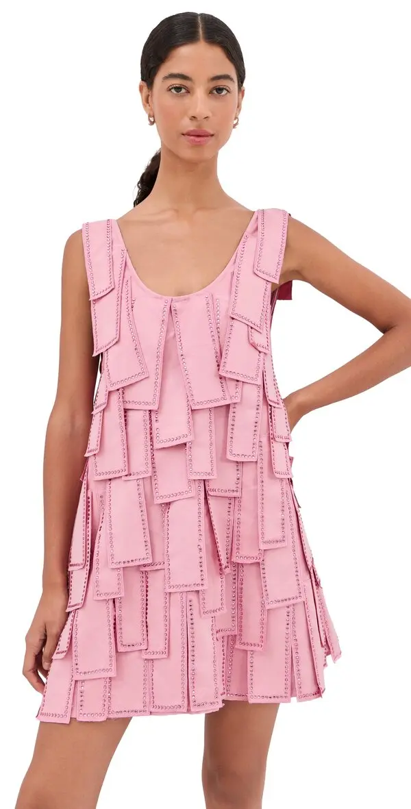 La Vie Style House Jewel Tassel Mini Swing Dress - Pink
