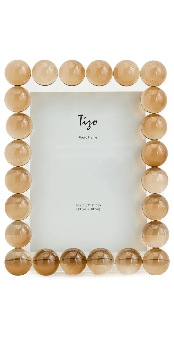 TIZO DESIGN Crystal Glass Bubble Frame 5x7 - Brown