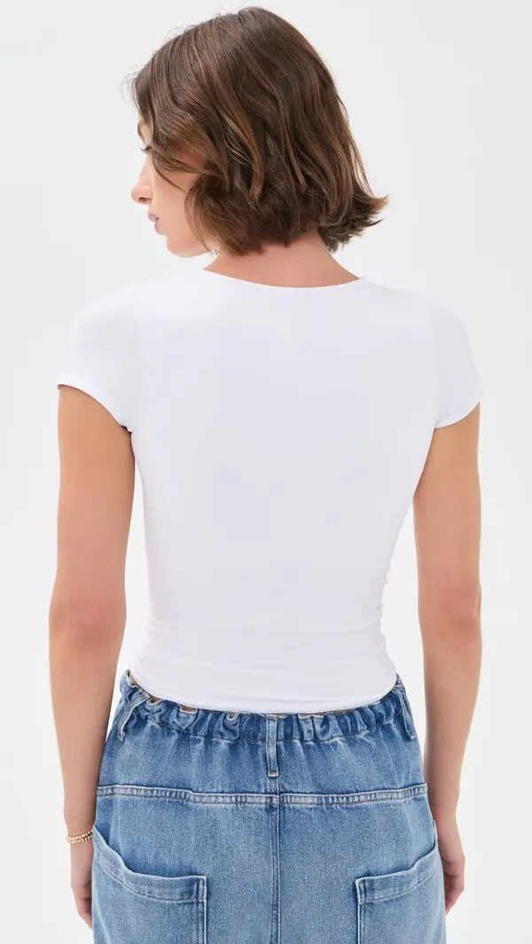 Free People Square Neck Cap Sleeve Baby Tee