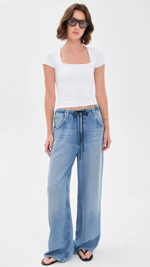 Free People Square Neck Cap Sleeve Baby Tee
