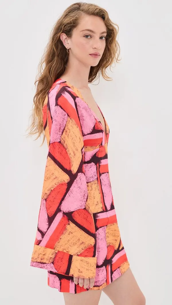 THE WOLF GANG Elara Linen Mini Dress