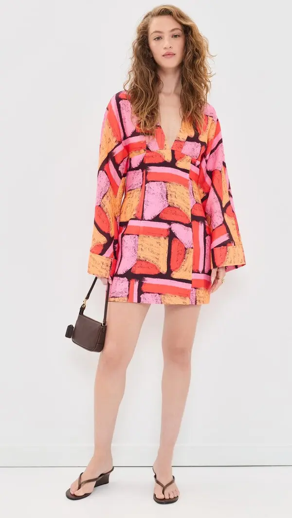 THE WOLF GANG Elara Linen Mini Dress