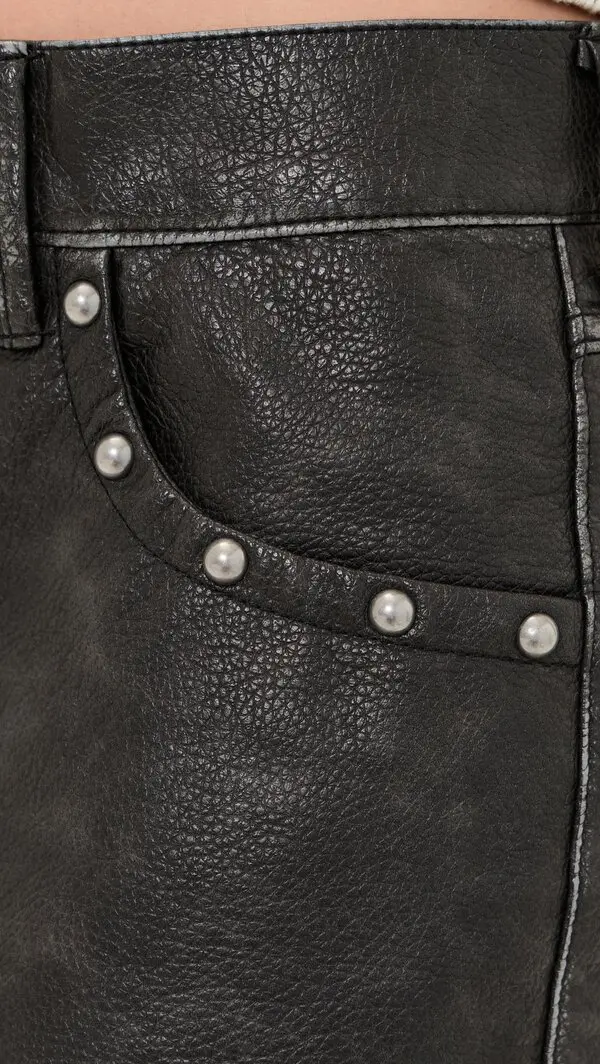 Free People Lainey Studded Vegan Mini Skirt