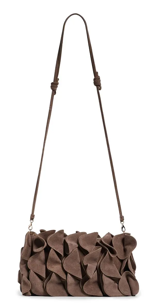 Farm Rio Suede Flower Clutch Bag