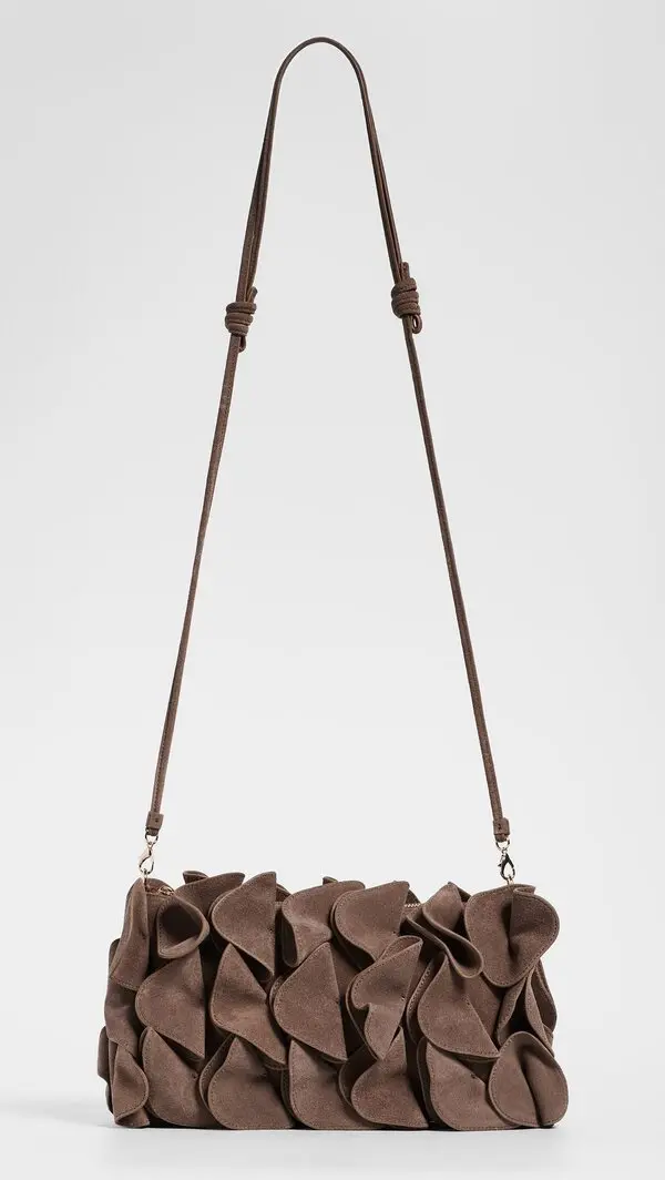 Farm Rio Suede Flower Clutch Bag