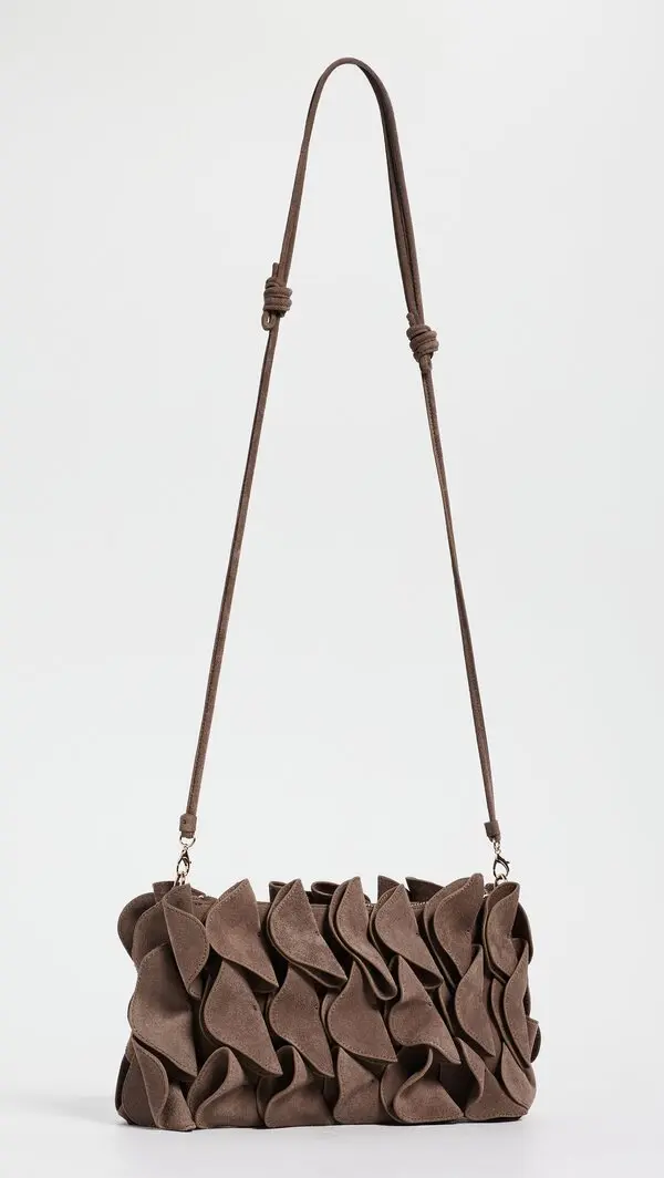 Farm Rio Suede Flower Clutch Bag