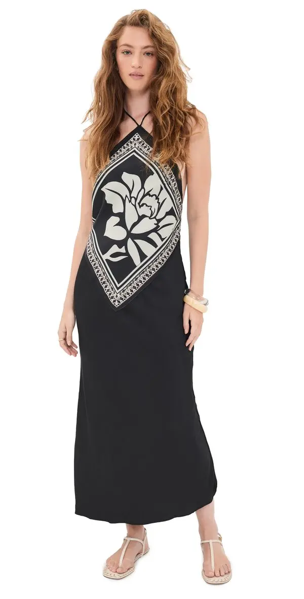 Free People Citrine Midi Dress - Raven Combo