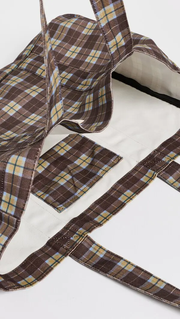 DAMSON MADDER Cocoa Check Tote Bag