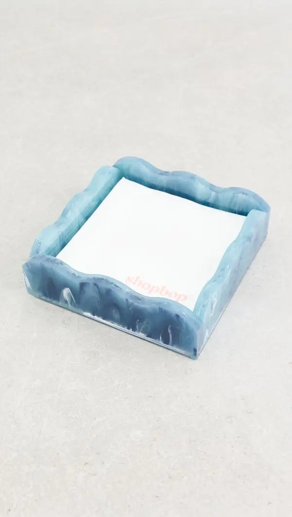 TIZO DESIGN Lucite Marbleized Cocktail Napkin Tray