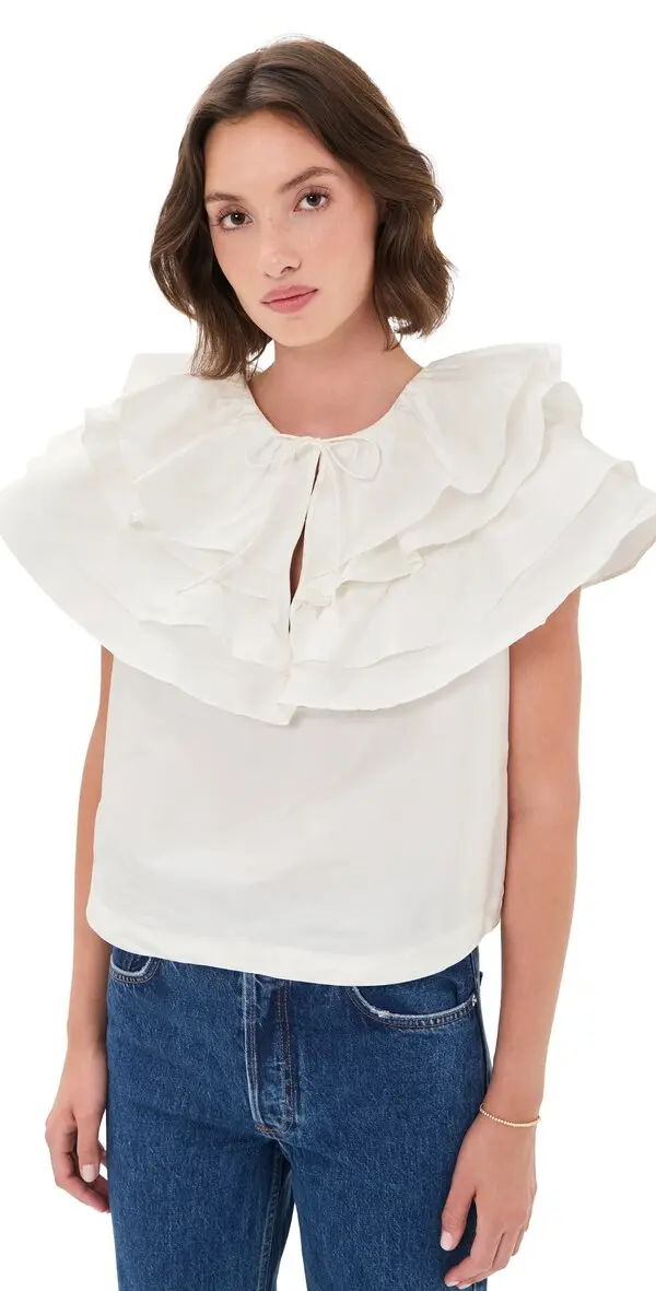 AKNVAS Linda Taffeta Cape Top