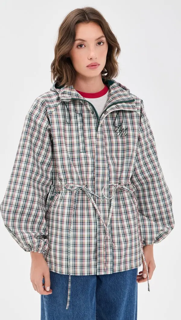 DAMSON MADDER Elderberry Check Liu Raincoat