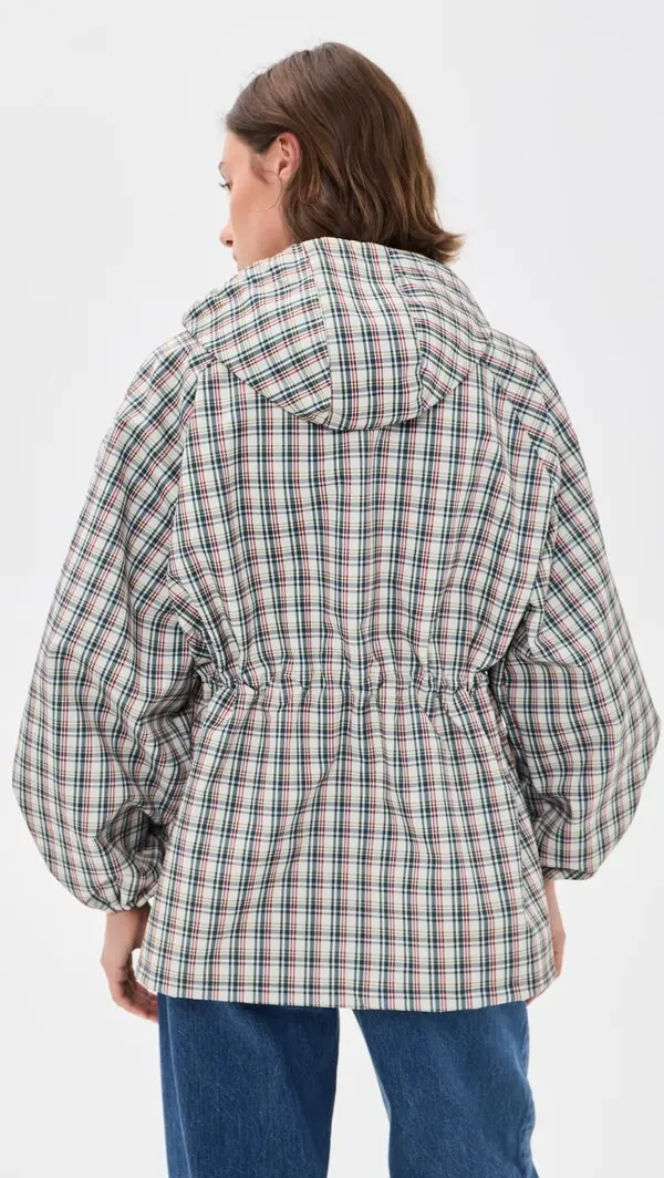 DAMSON MADDER Elderberry Check Liu Raincoat
