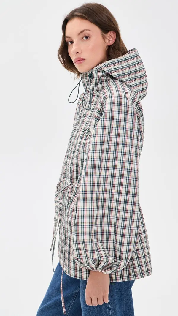 DAMSON MADDER Elderberry Check Liu Raincoat