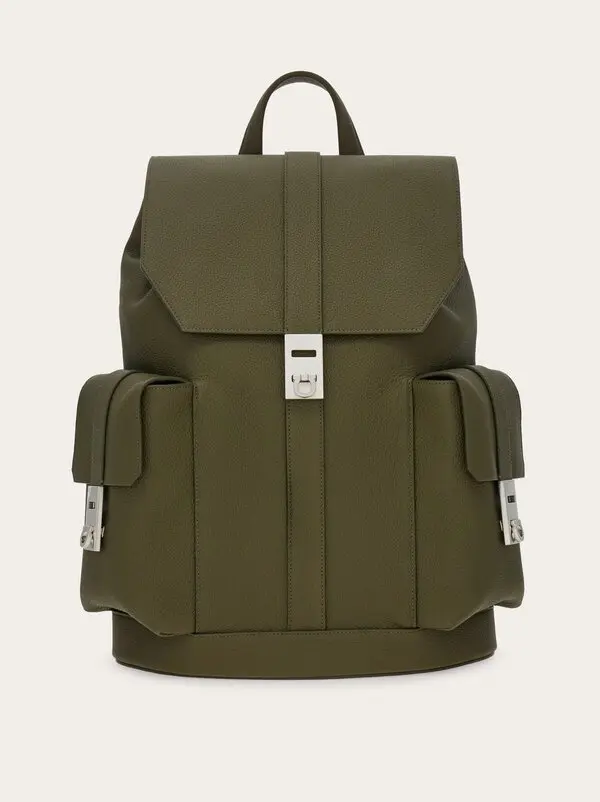 FERRAGAMO Utility Backpack With Hug Buckles - Green