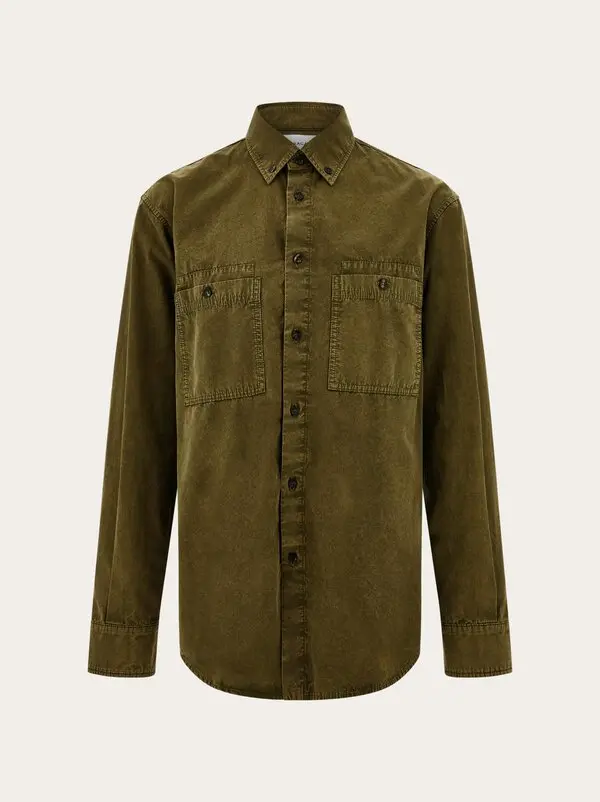 FERRAGAMO Button Down Work Shirt - Green