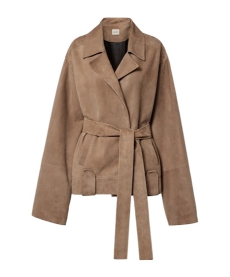 Khaite Alder Belted Suede Jacket
