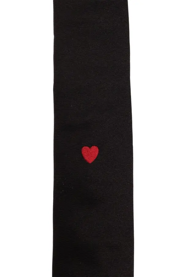 Moschino Embroidered Pointed Tip Tie