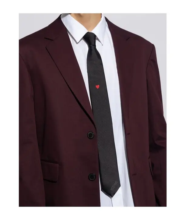 Moschino Embroidered Pointed Tip Tie