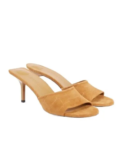 Jacquemus Croc-effect Suede Mules