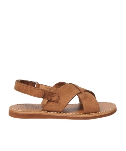 POM D'API Plage-stitch Cross Suede Sandals - Brown