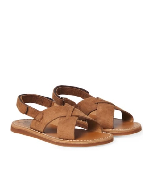 POM D'API Plage-stitch Cross Suede Sandals