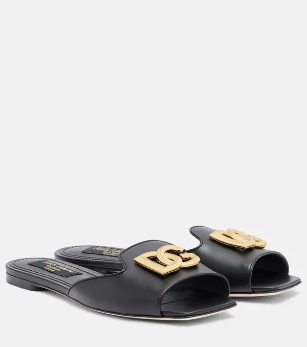 Dolce & Gabbana Abaya Dg Leather Mules