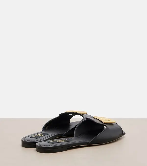 Dolce & Gabbana Abaya Dg Leather Mules