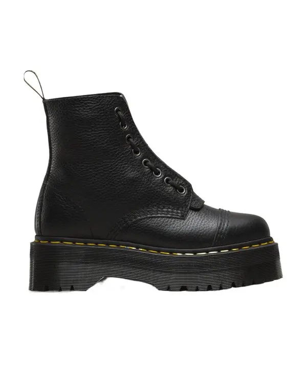 Dr. Martens Front Zipper Platform Martin Boots - Black