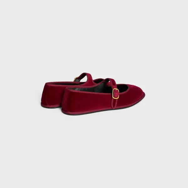 Celine Velvet Ballerina Flats