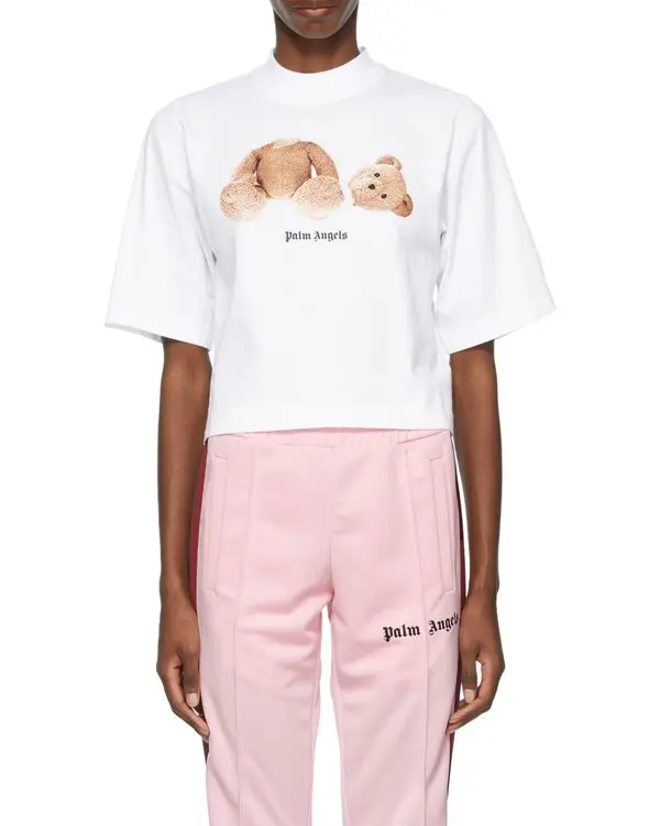 Palm Angels Bear Print Cropped T-shirt