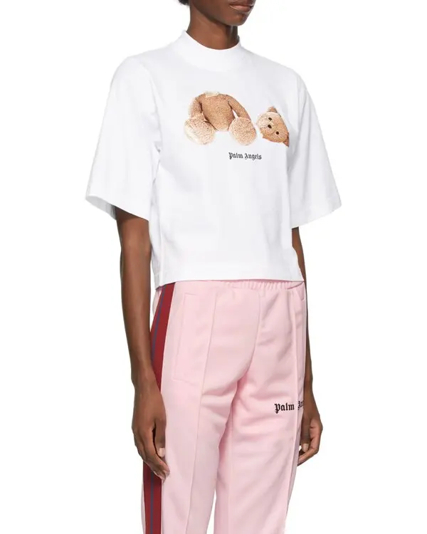 Palm Angels Bear Print Cropped T-shirt