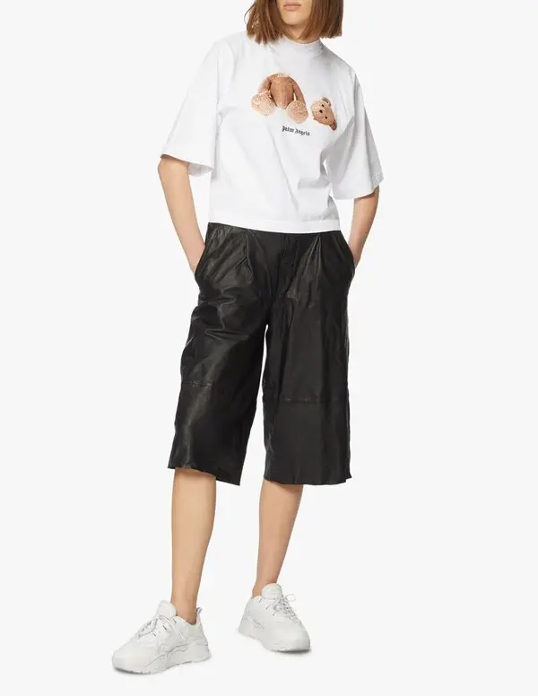 Palm Angels Bear Print Cropped T-shirt