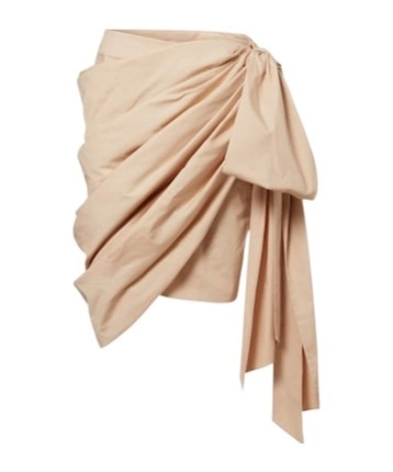 Chloé Bow-detail Cotton Poplin Midi Skirt - Nude