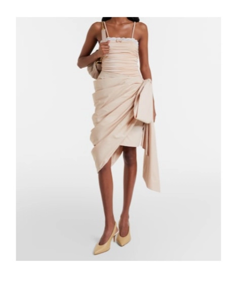 Chloé Cotton Poplin Midi Skirt With Bow Detail