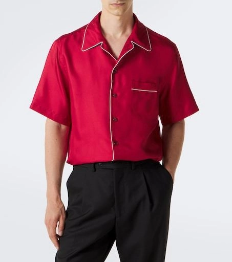 Dolce & Gabbana Silk Satin Bowling Shirt