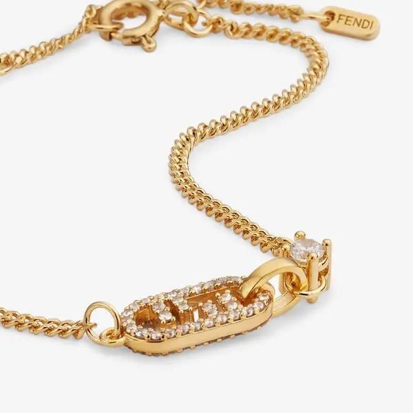 Fendi O'lock Motif Embellished Bracelet