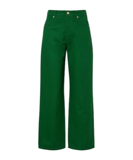 Max Mara Onorata Cotton And Linen Wide-leg Pants - Green