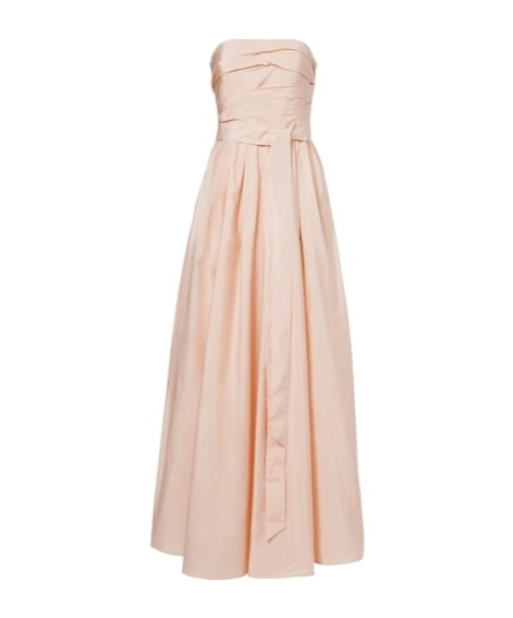 Max Mara Solid Color Belted Gown - Nude