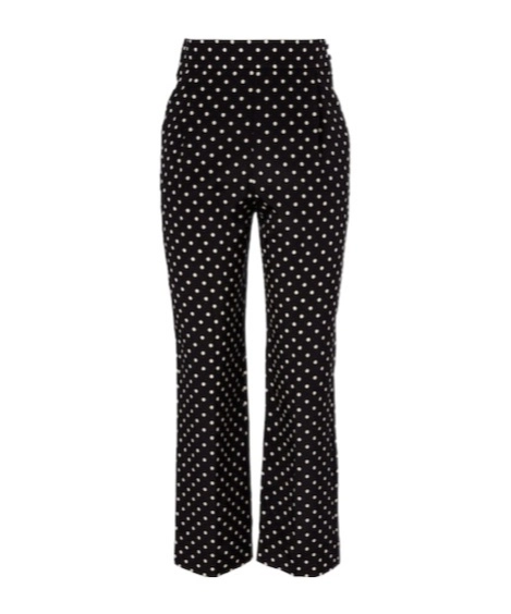 Valentino Garavani Silk Crêpe De Chine Polka-dot Straight Pants - Black